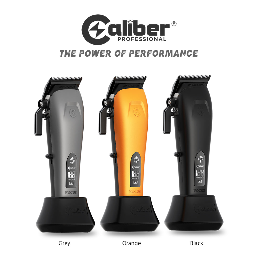 Caliber Focus Brushless Motor Clipper, 3 Color Lid – Caliber Pro USA