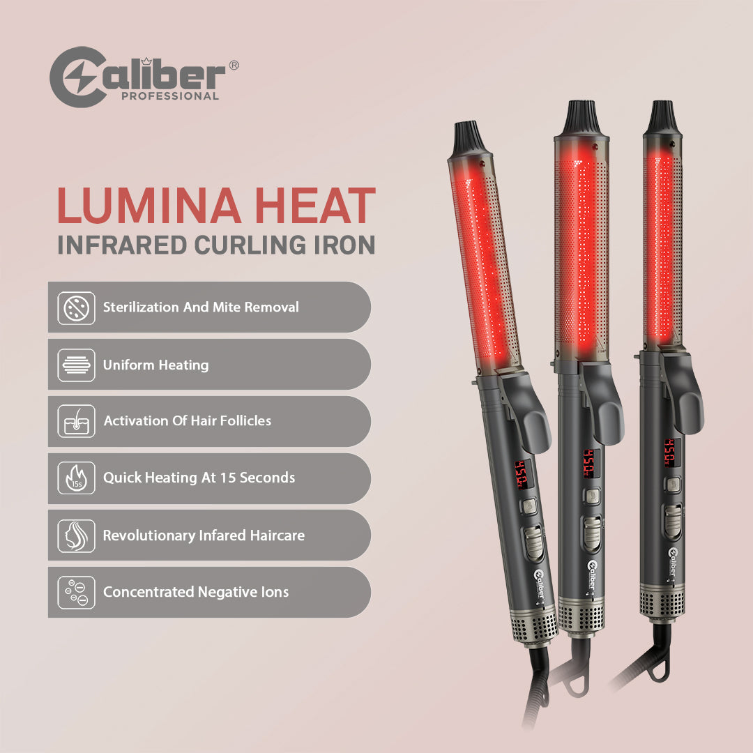 Caliber Lumina Heat Infrared Curling Iron, 3 sizes – Caliber Pro USA
